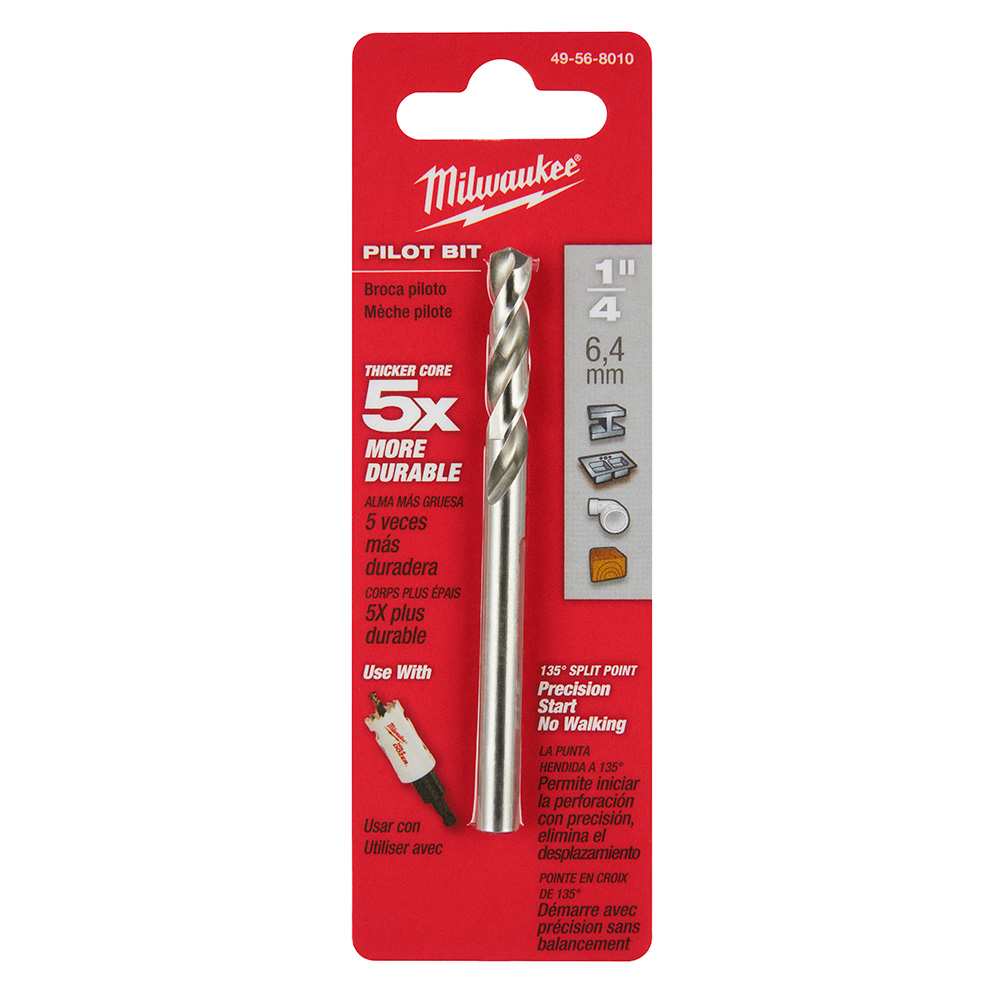 Milwaukee 1/4 inch x 3-1/2 inch High Speed Steel Pilot Bit - GME Supply