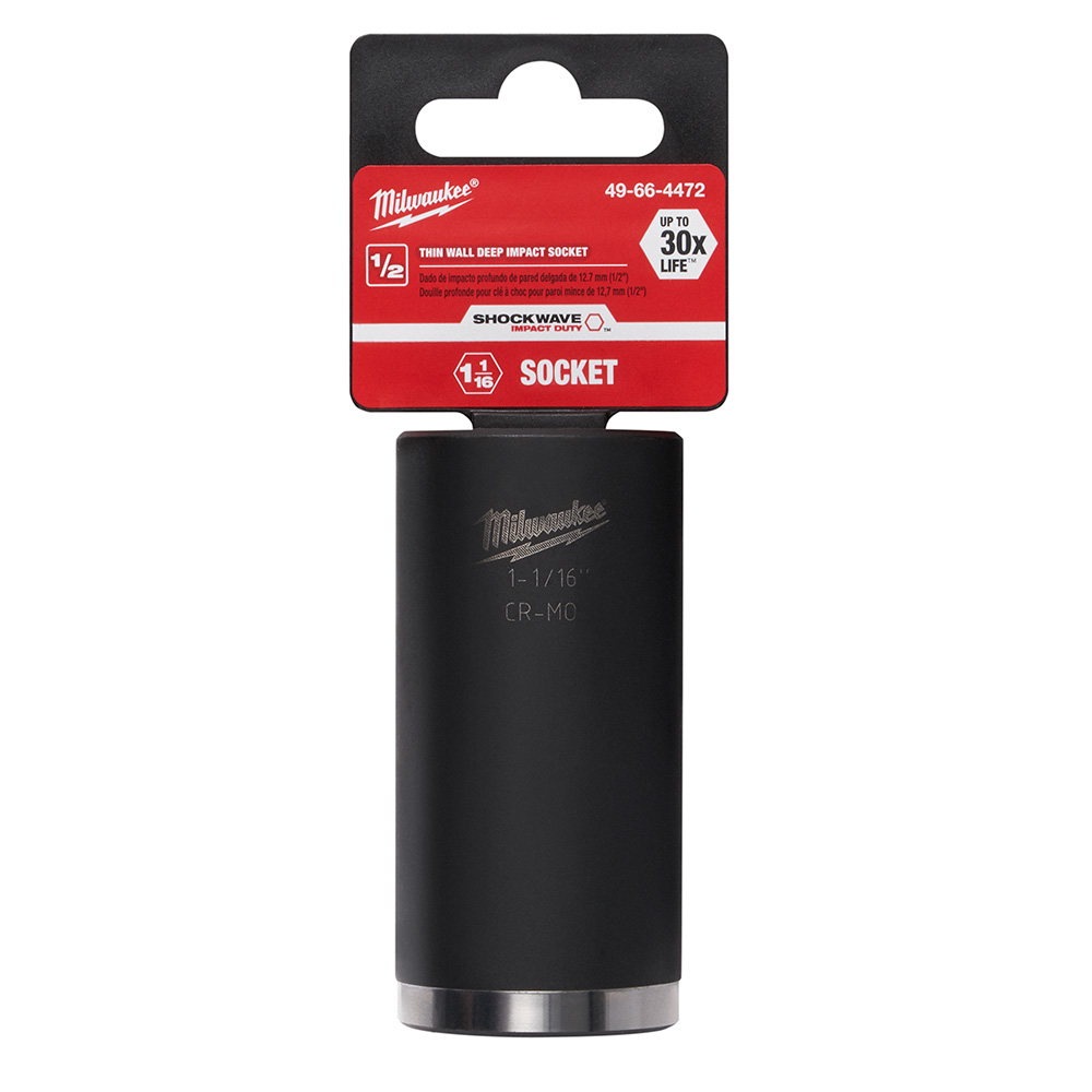 Milwaukee SHOCKWAVE Impact 1/2 Inch Deep Well Socket - GME Supply