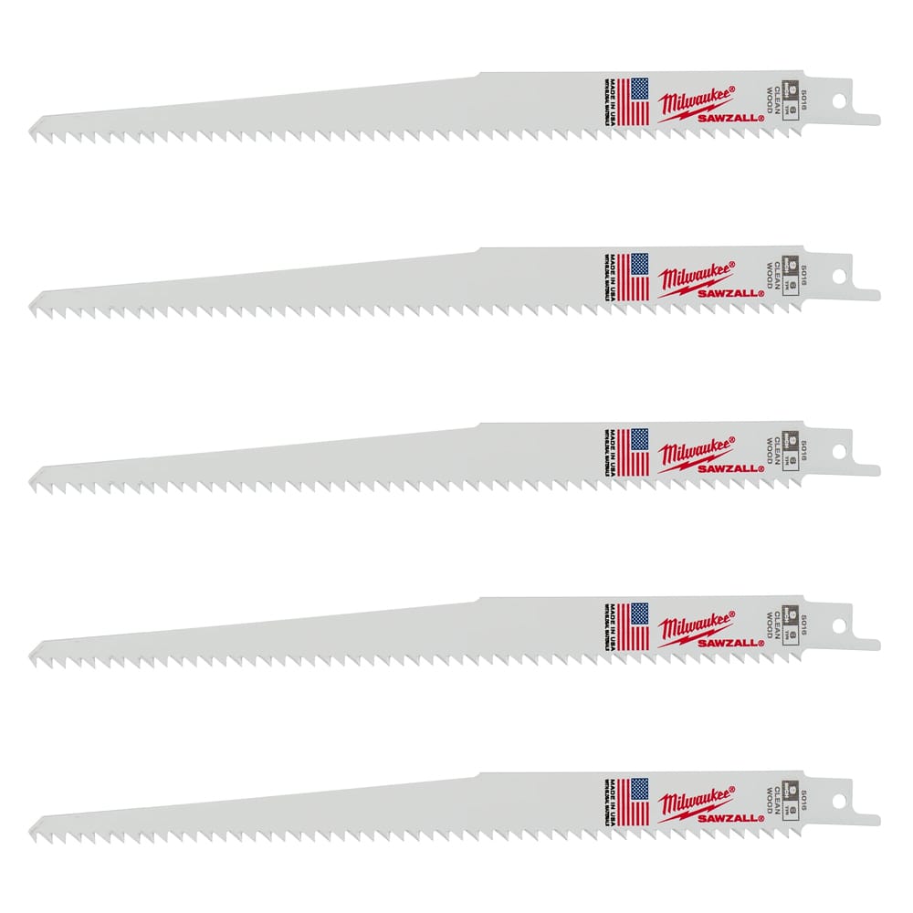 Milwaukee 6 TPI Fleam Ground Wood SAWZALL Blade (5 Pack) - GME Supply