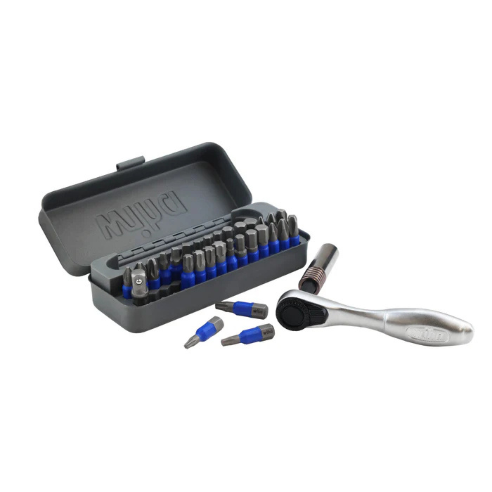 Wiha 32 Piece GoBox TerminatorBlue Impact Bit Set with Mini Ratchet ...