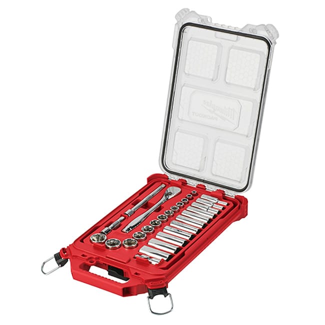 Milwaukee Ratchet and Socket Set with PACKOUT - GME Supply