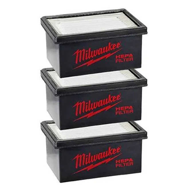 Milwaukee HAMMERVAC 3-Pack HEPA Filters - GME Supply