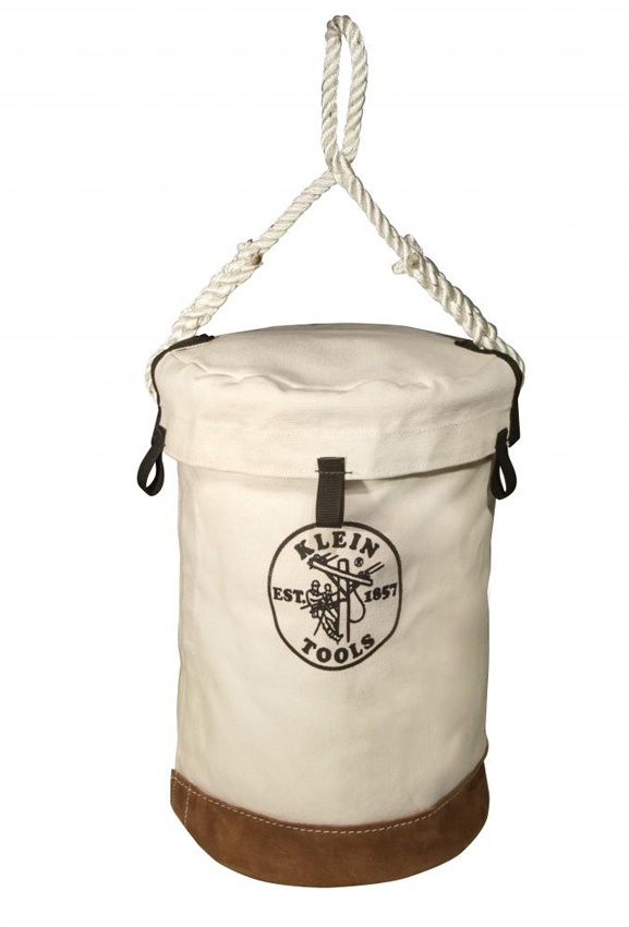 Klein Tools 5104VT 100 lb Canvas Bucket with Velcro Top