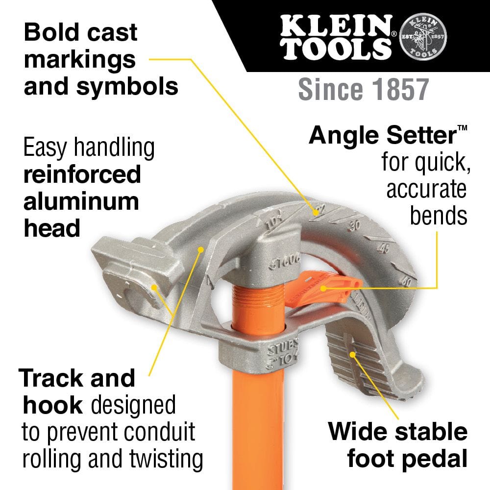 Klein Tools 51606 Aluminum Conduit Bender Full Assembly 1/2 Inch EMT ...