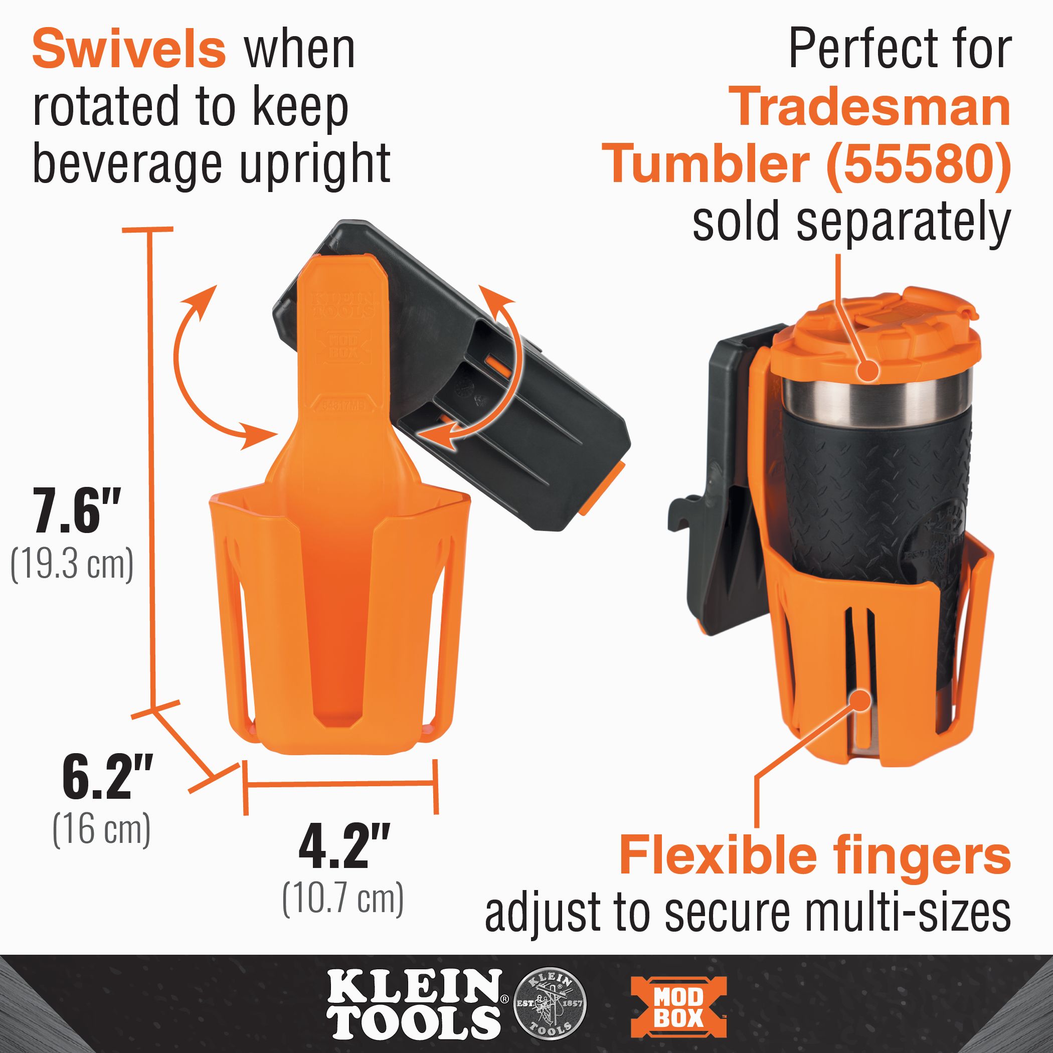 Klein Tools MODbox Cup Holder Rail Attachment - GME Supply