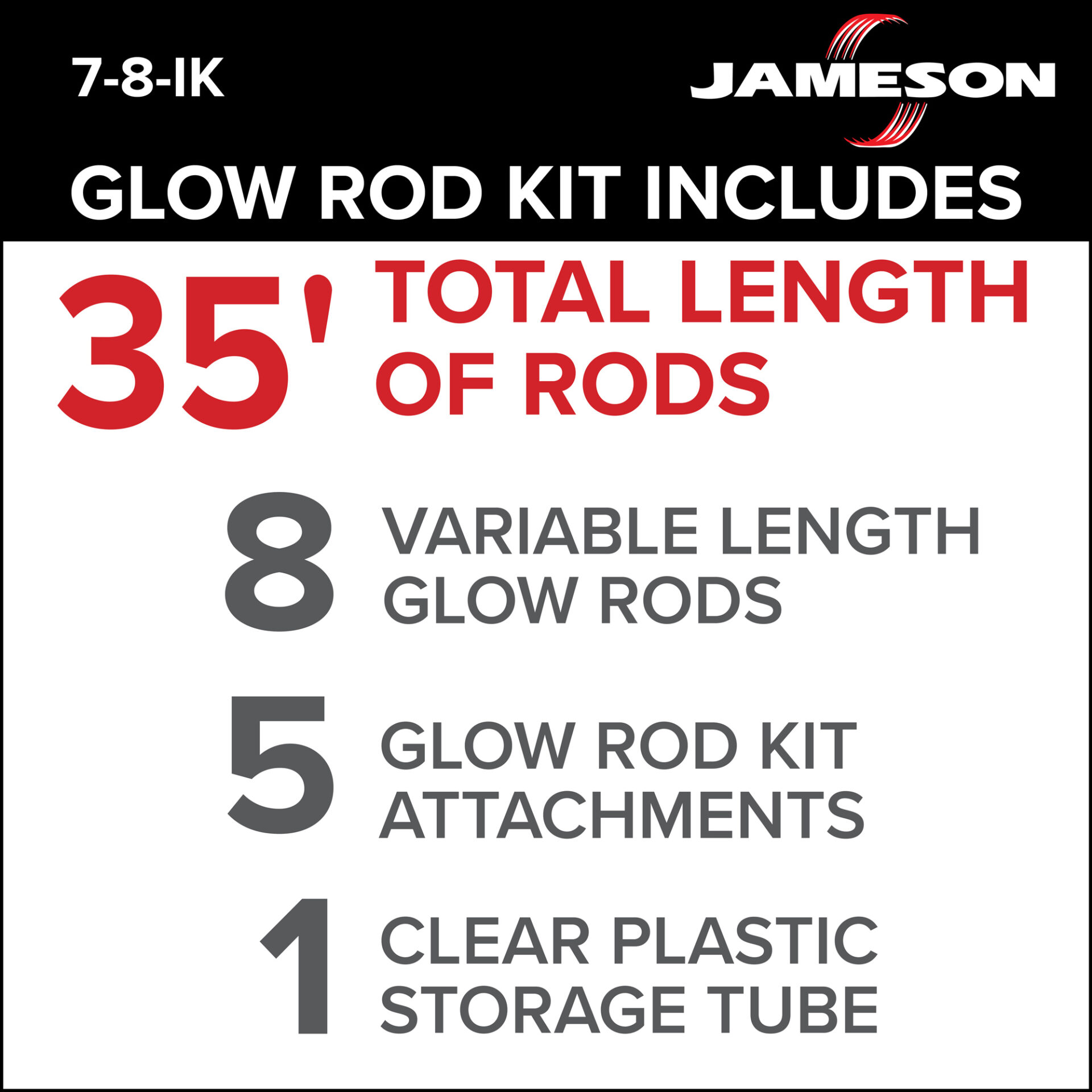Jameson Installer's Fiberglass Glow Fish Rod 35 Foot Kit - GME Supply