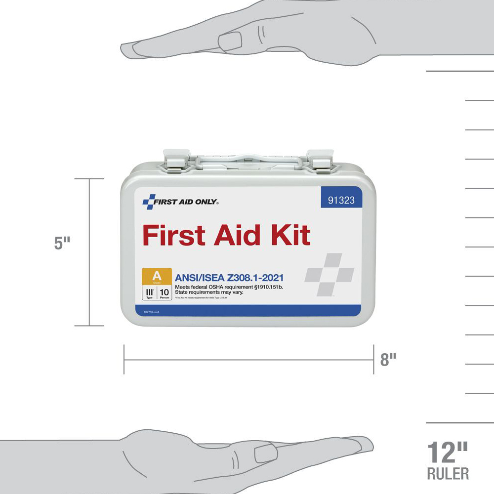First Aid Only ANSI A 10 Person Metal ANSI 2021 Compliant First Aid Kit ...