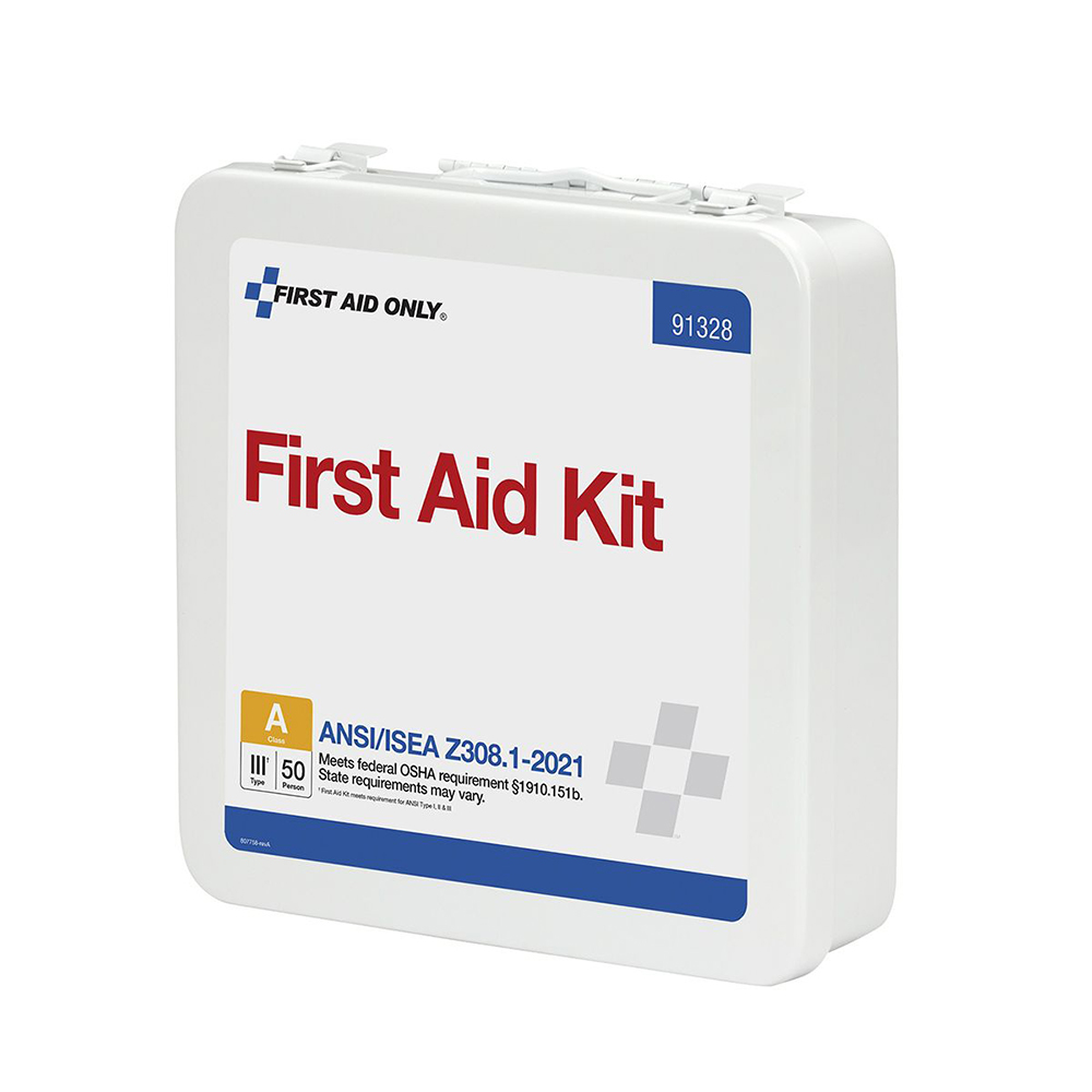 First Aid Only ANSI A 50 Person Metal ANSI 2021 Compliant First Aid Kit ...