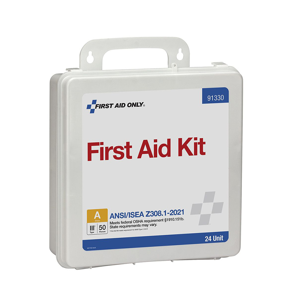 First Aid Only ANSI A 50 Person 24 Unit Plastic ANSI 2021 Compliant ...