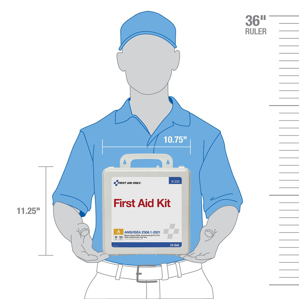 First Aid Only ANSI A 50 Person 24 Unit Plastic ANSI 2021 Compliant ...