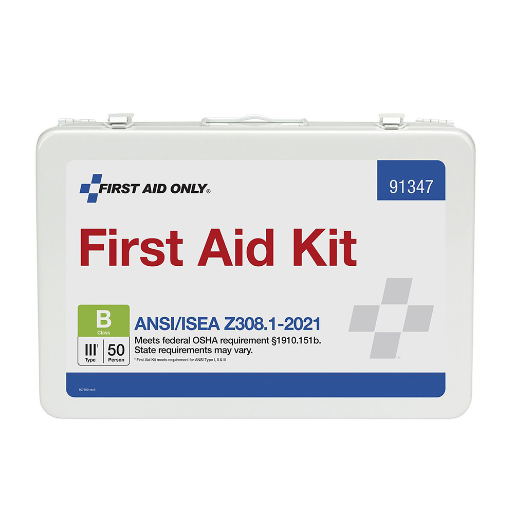 First Aid Only ANSI B 50 Person Metal ANSI 2021 Compliant First Aid Kit ...