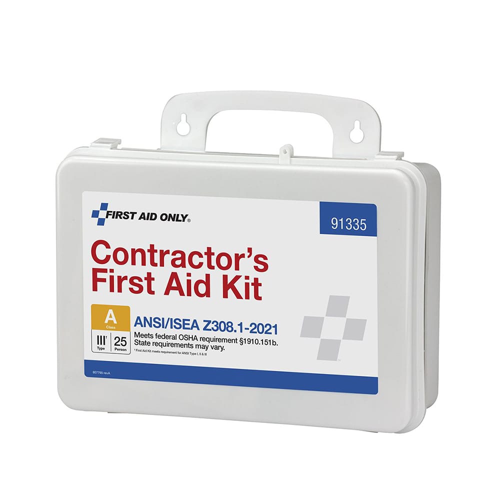 First Aid Only ANSI A 25 Person Contractor Plastic ANSI 2021 Compliant ...
