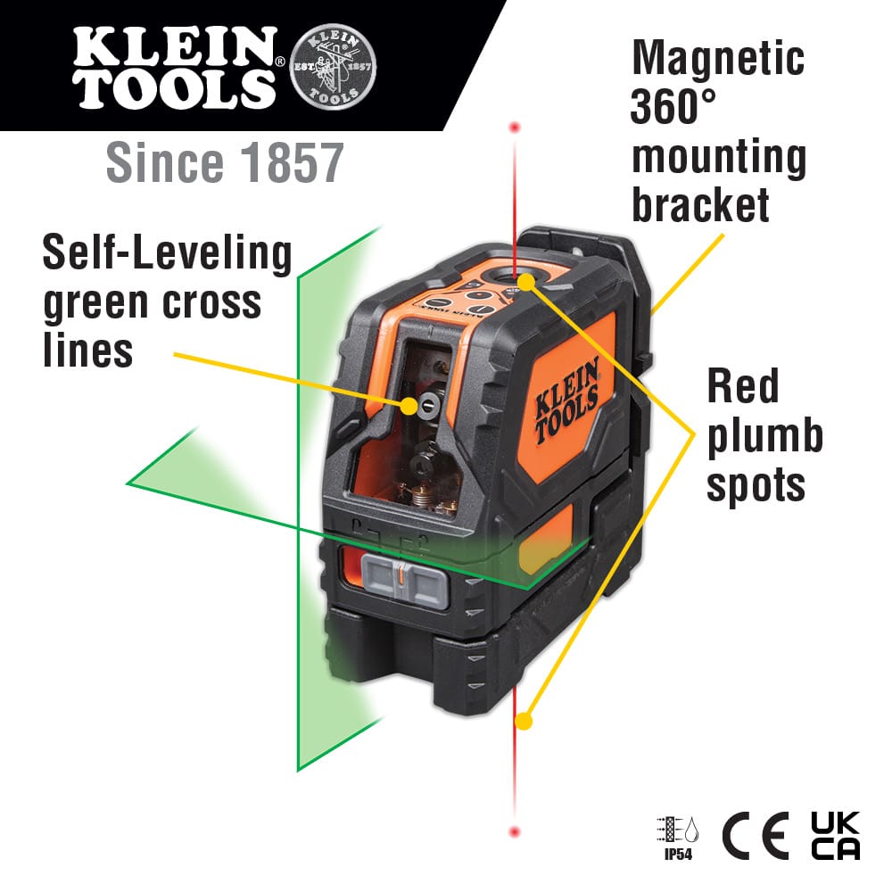 Klein Tools Self-Leveling Green Cross-Line Laser Level - GME Supply