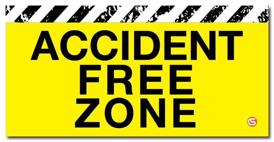 'Accident Free Zone' Motivational Workplace Banner - GME Supply