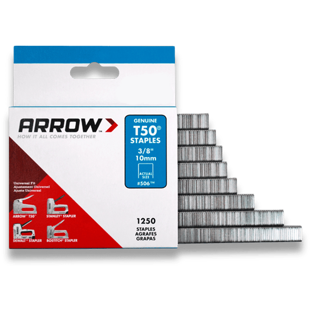 Arrow Fastener T50 3/8 Inch Galvanized Steel Staples - GME Supply