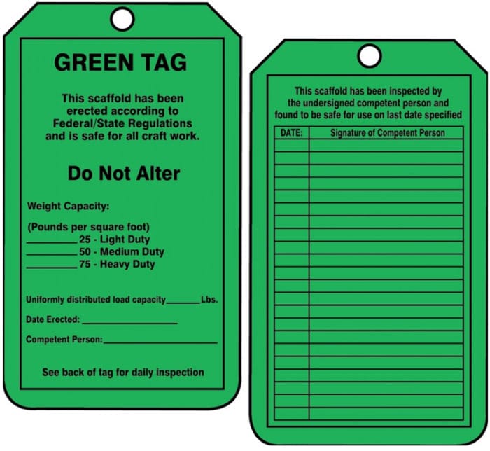 Accuform Signs Scaffold Status Tag - GME Supply