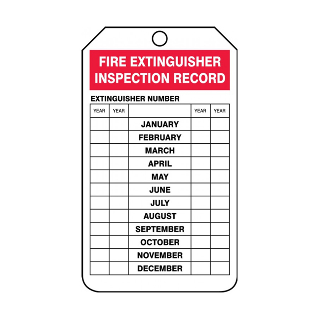 Accuform OSHA 'Fire Extinguisher Inspection Record' Safety Tag (25 Pack) - GME Supply