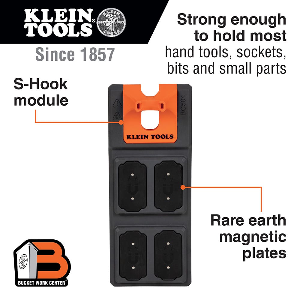 Klein Tools BC504C Magnetic Tool Storage S Hook Module for Klein Bucket ...
