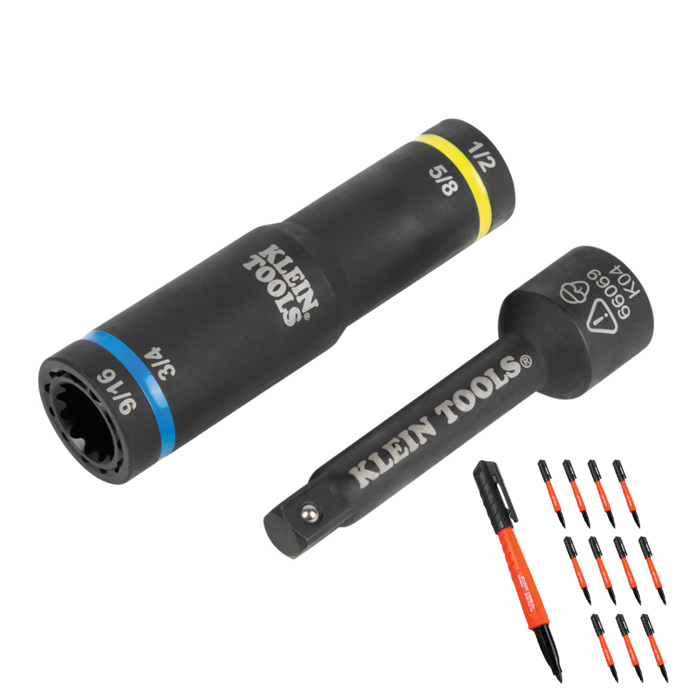 Klein Tools 4-In-1 Flip Quad Socket with Free Marker Gift - GME Supply