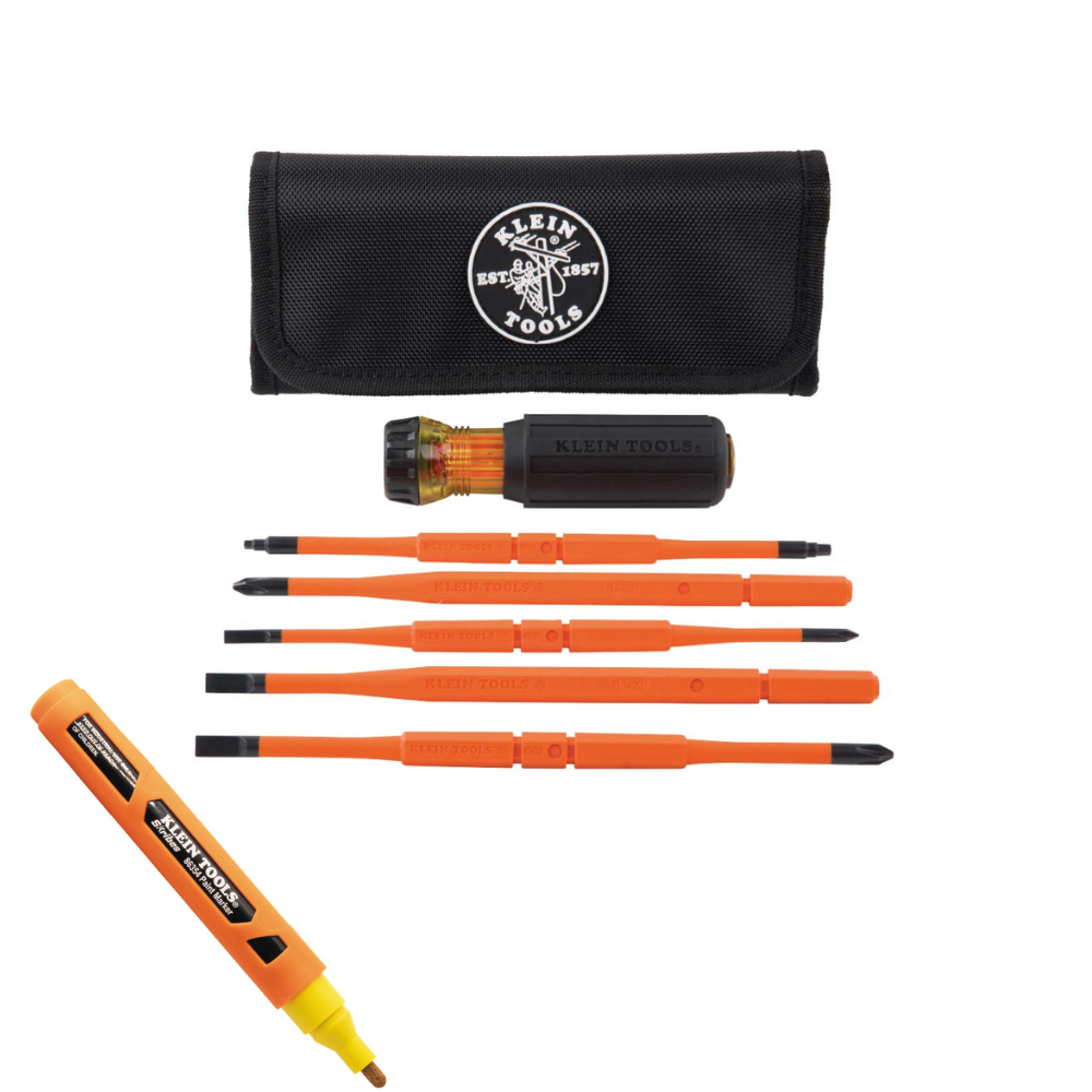 Klein Tools 8-in-1 Insulated Screwdriver Set with Free Paint Marker ...