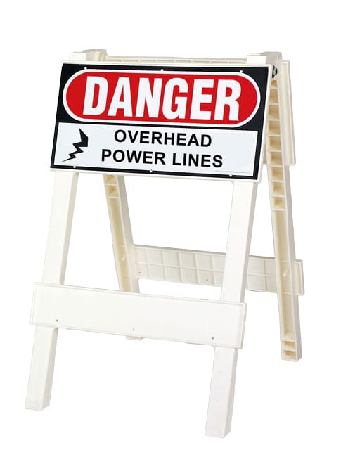 Cortina Plastx Barricade - Danger Overhead Power Lines - GME Supply