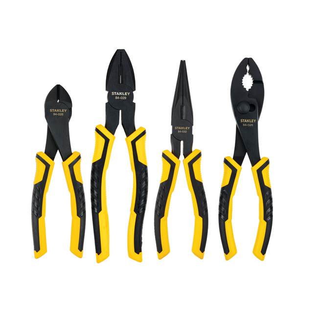 Stanley 4 Piece Bi-Material Pliers Set - GME Supply