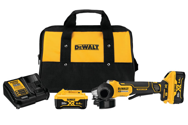 DeWALT 20V MAX XR 4.5 Inch Paddle Switch Small Angle Grinder Kit with Kickback Brake