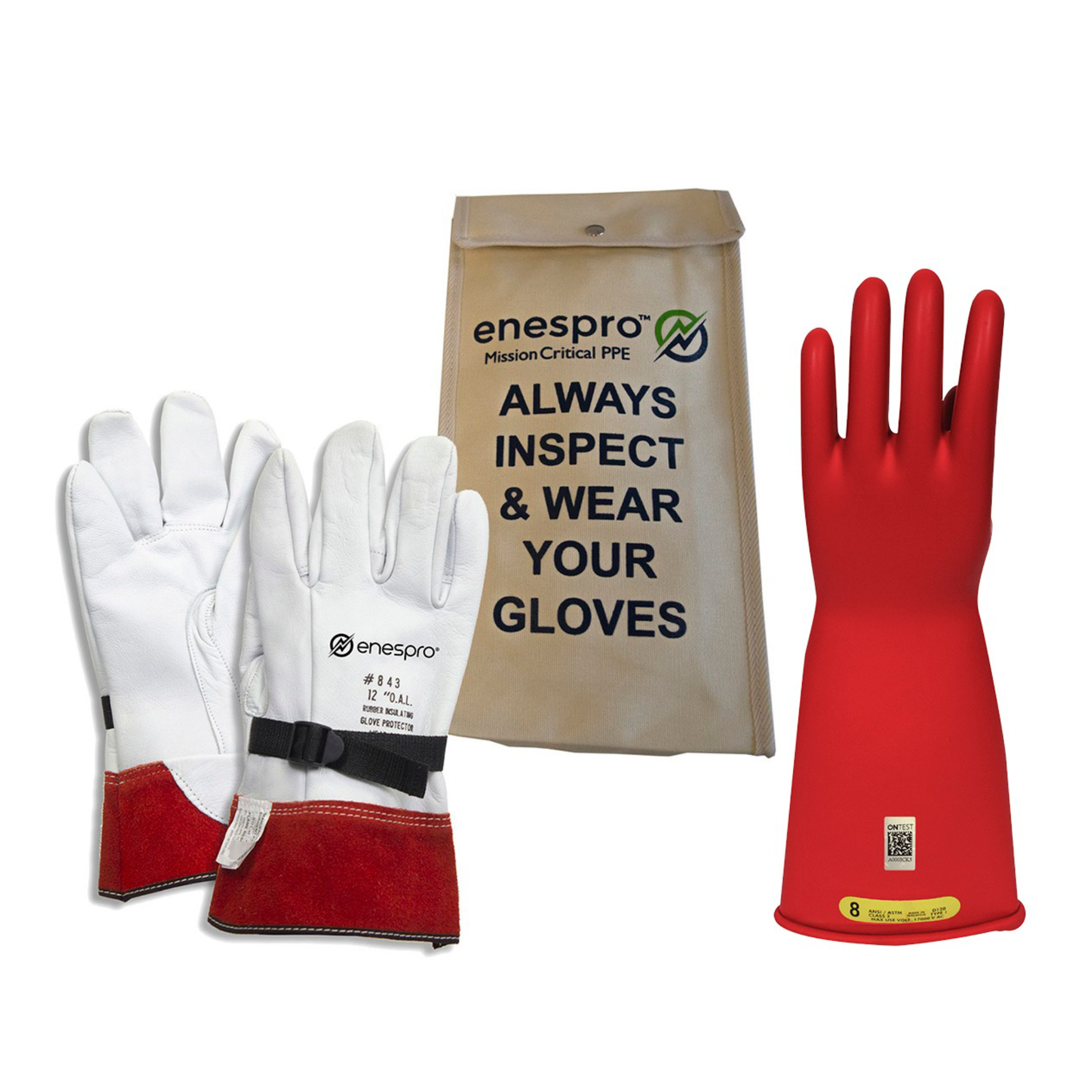 Enespro Class 2 Rubber Voltage Glove Kit - GME Supply