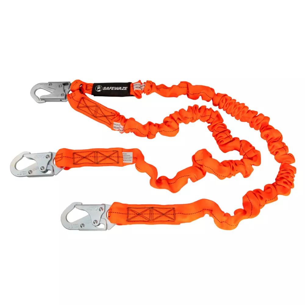 Safewaze VLINE 6 Foot Twin Leg Low-Profile Lanyard with Snap Hook - GME ...