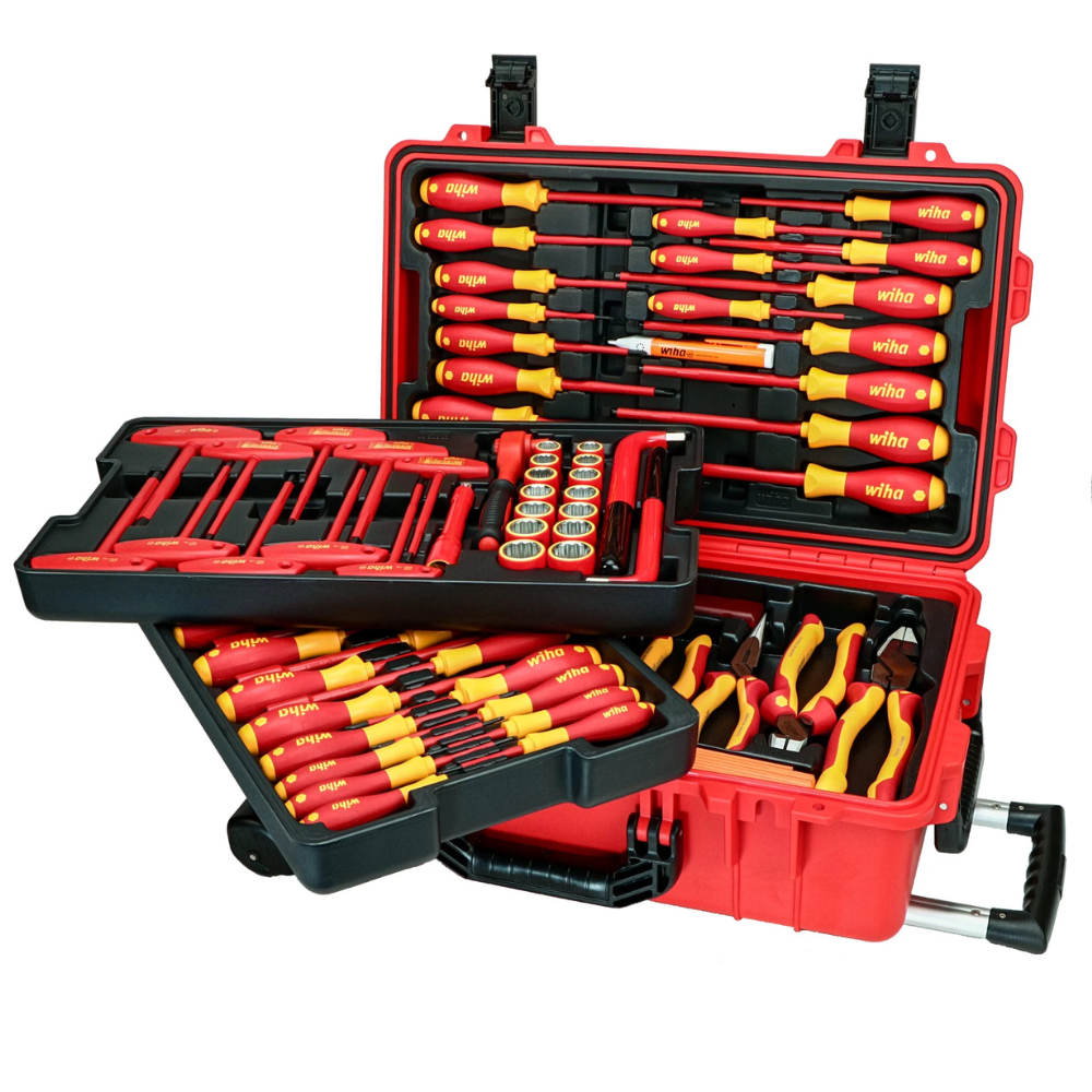80 Piece Master Electrician's Insulated Tools Set in Rolling Hard Case ...