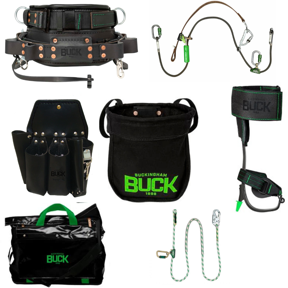 Buckingham Steel Climber SuperSqueeze Fall Protection Lineman's Package ...
