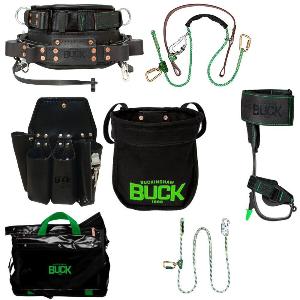 Buckingham Steel Climber SuperSqueeze Fall Protection Lineman's Package ...