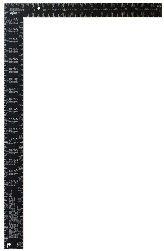 Johnson Level 16 Inch x 24 Inch Black Aluminum Framing Square - GME Supply