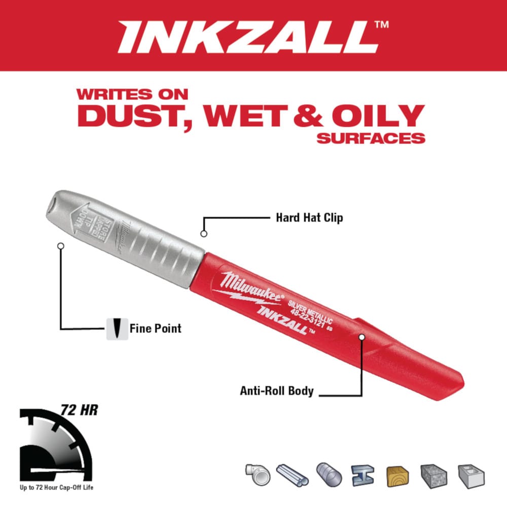 Milwaukee INKZALL Silver/Gold Fine Point Metallic Markers (2-Pack ...