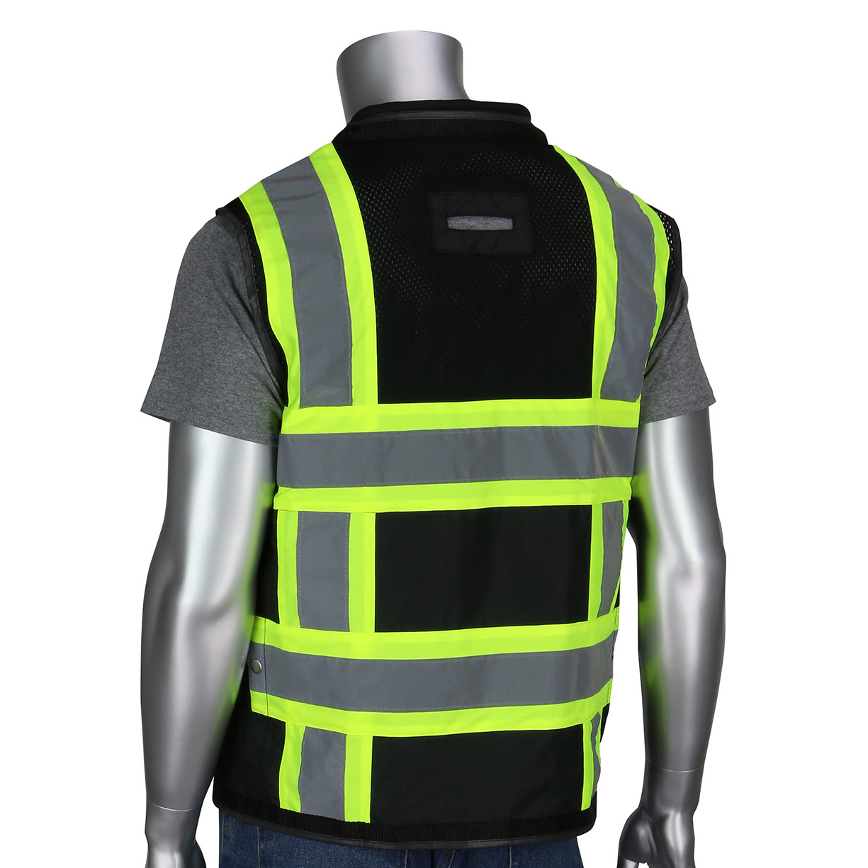 PIP ANSI Type O Class 1 Black Two-Tone 11 Pocket Mesh Vest - GME Supply
