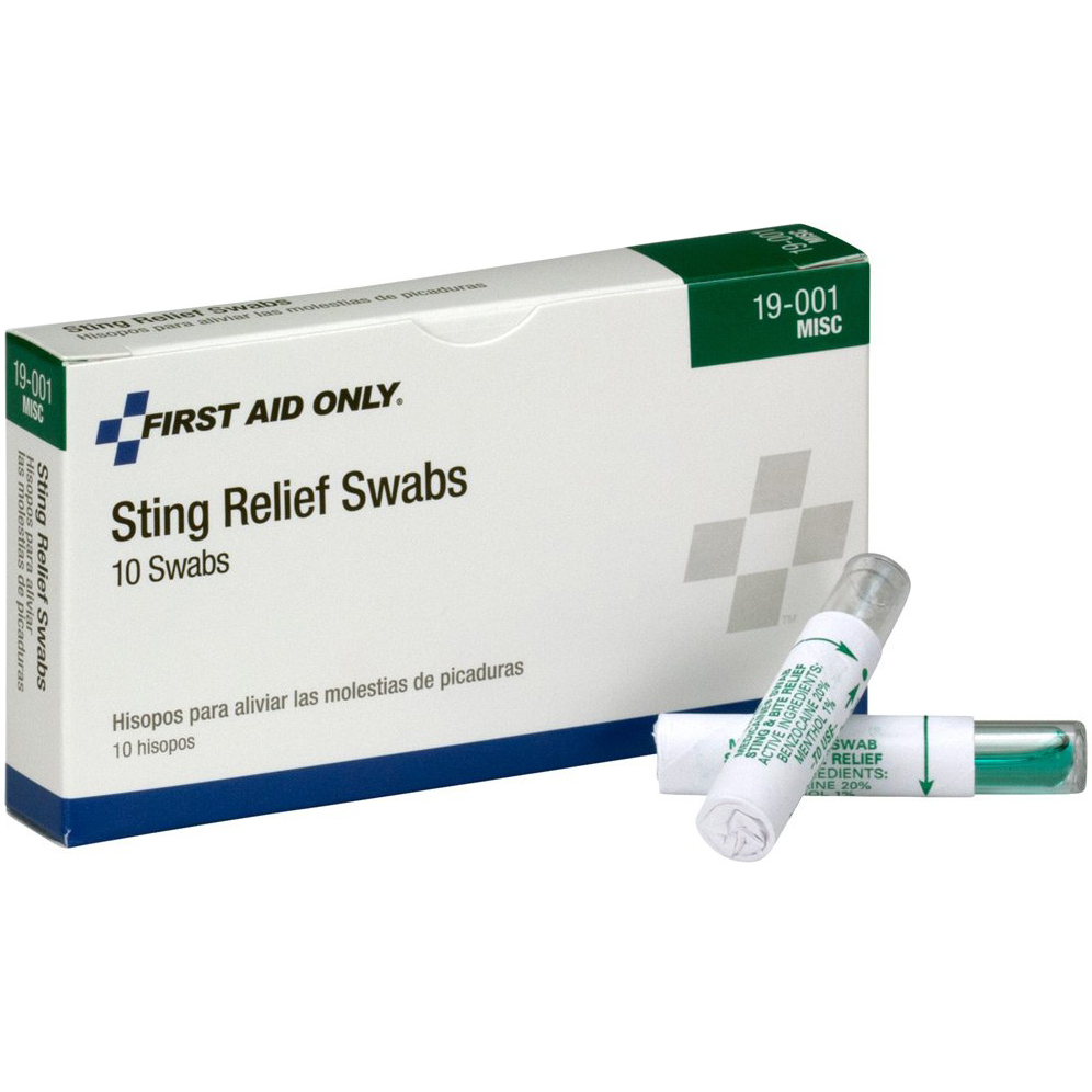 First Aid Only Box of 10 Sting Relief Swabs - GME Supply