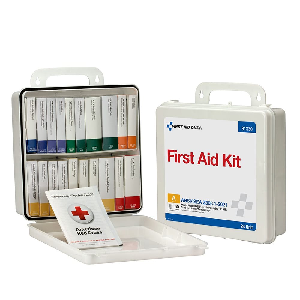First Aid Only ANSI A 50 Person 24 Unit Plastic ANSI 2021 Compliant ...