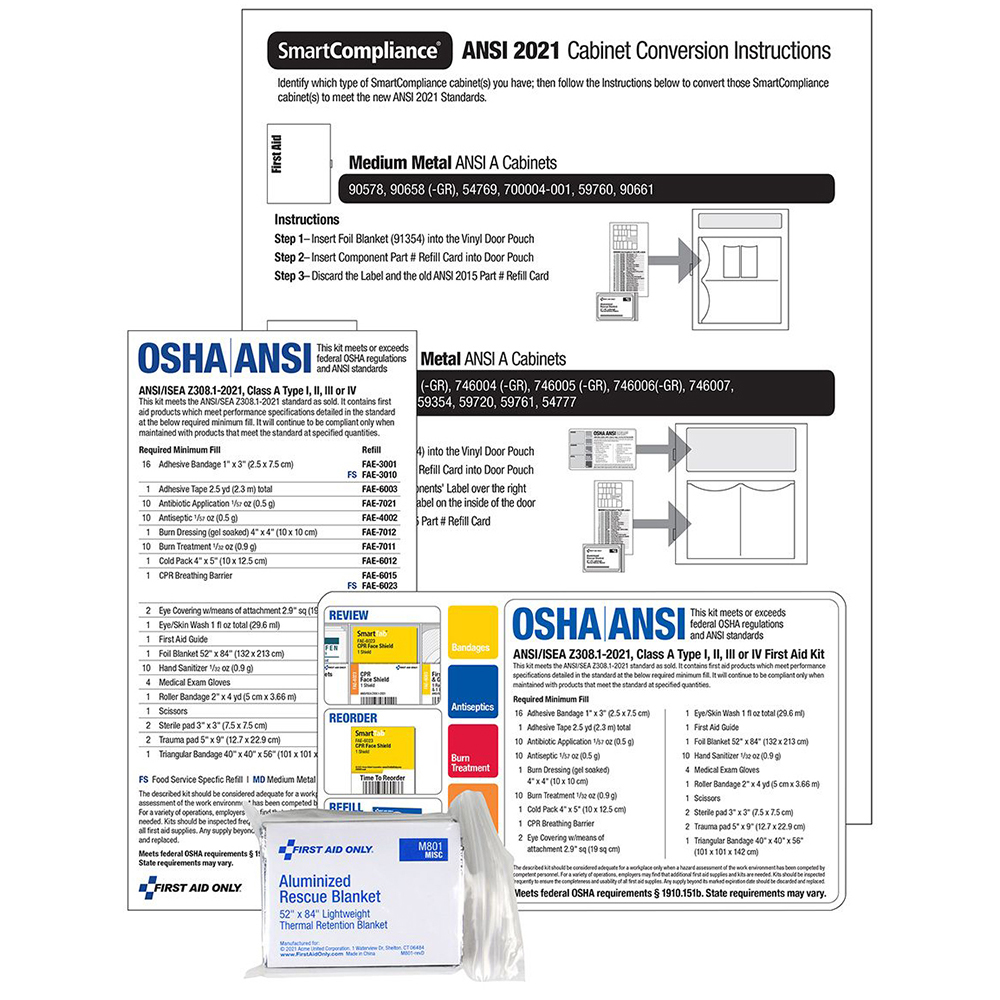 First Aid Only SmartCompliance ANSI 2021 First Aid Conversion Kit ...