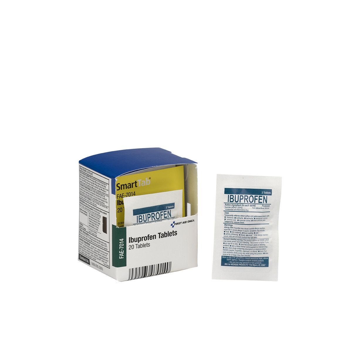 First Aid Only SmartCompliance Refill Ibuprofen, 2 Tablets Per Packet ...