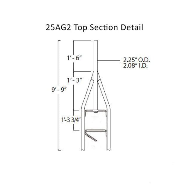 Rohn 25G Standard Top Tower Section with ID Mounting Pipe - GME Supply
