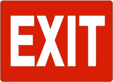 Safehouse Signs Aluminum Exit Sign White Letters on Red - GME Supply