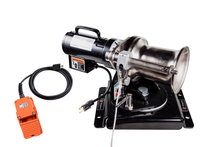 Thern 1,000 lb Capstan Winch with Swivel Mount