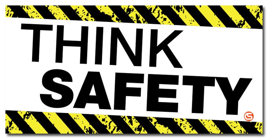 'Think Safety' Motivational Workplace Banner - GME Supply