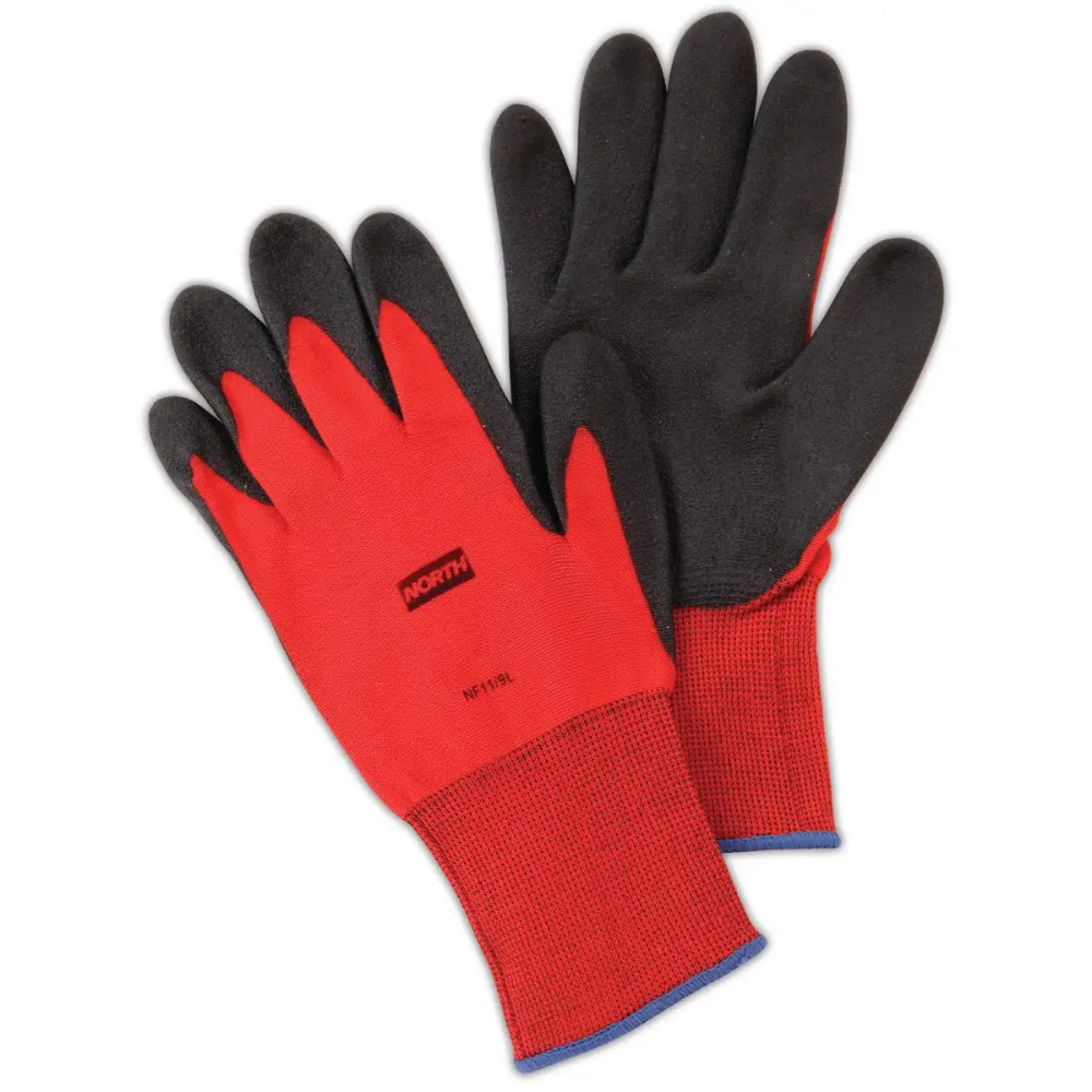 NorthFlex Red NF11 Foamed PVC Palm Coated Gloves - GME Supply