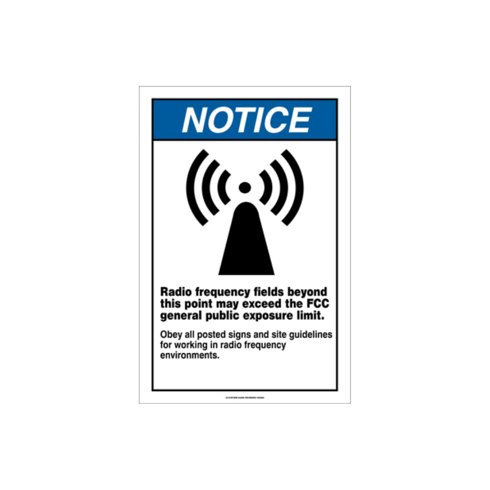 Accuform Radio Frequency Fields Notice Sign - Notice Blue - GME Supply