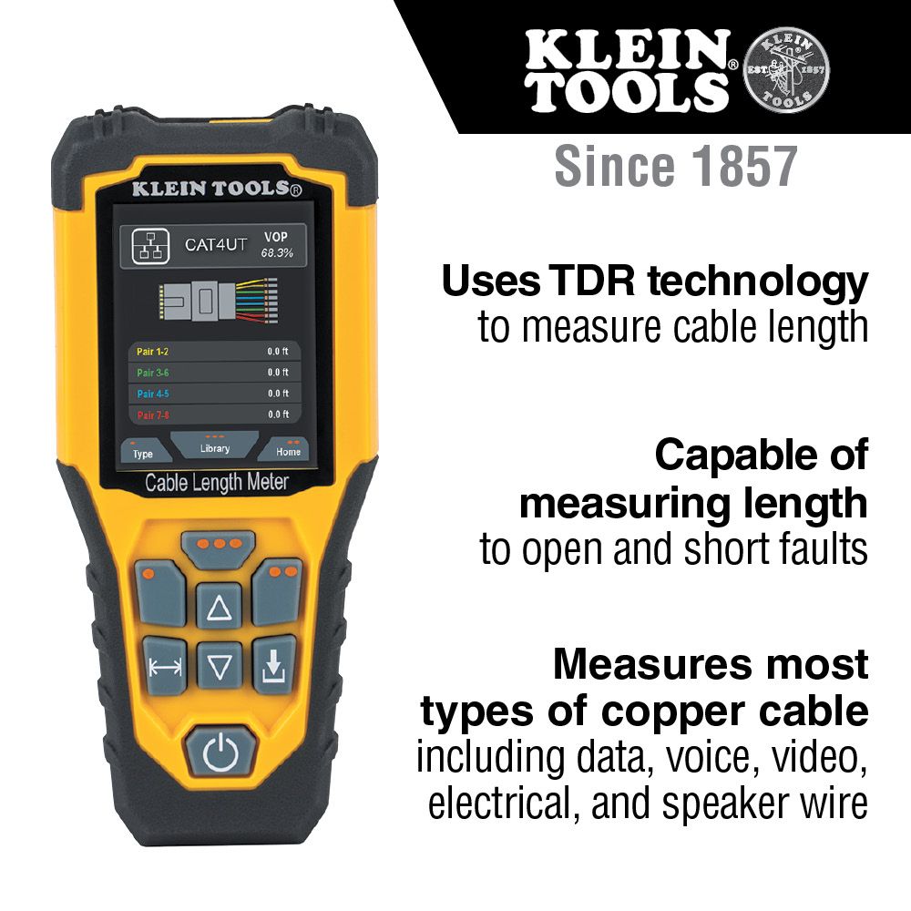 Klein Tools 501-915 TDR Cable Length Meter - GME Supply