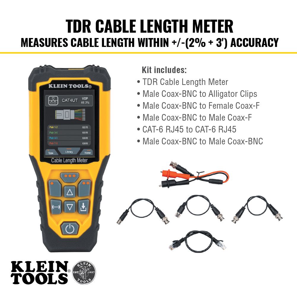 Klein Tools 501-915 TDR Cable Length Meter - GME Supply