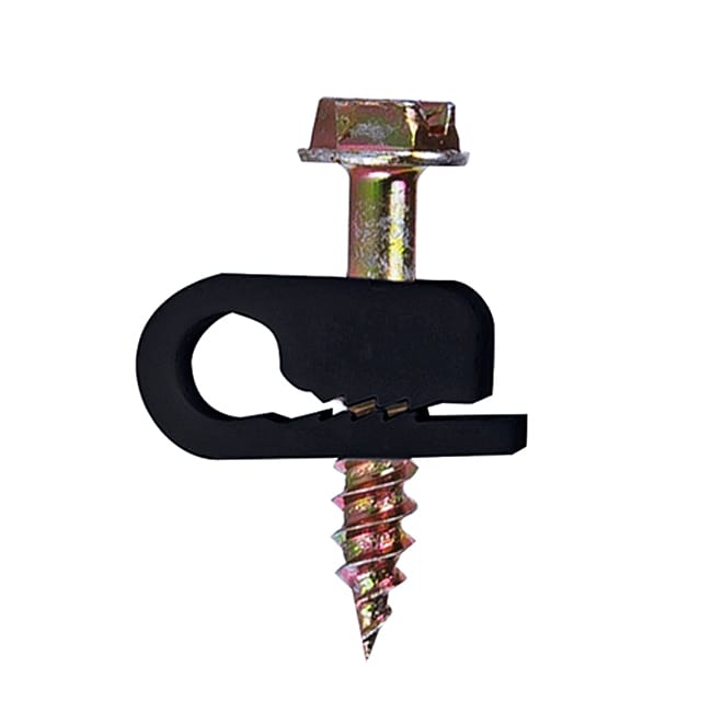 Vericom Bag of 100 Single Cat5 or Fiber Self-Tapping Black Screw Clips ...