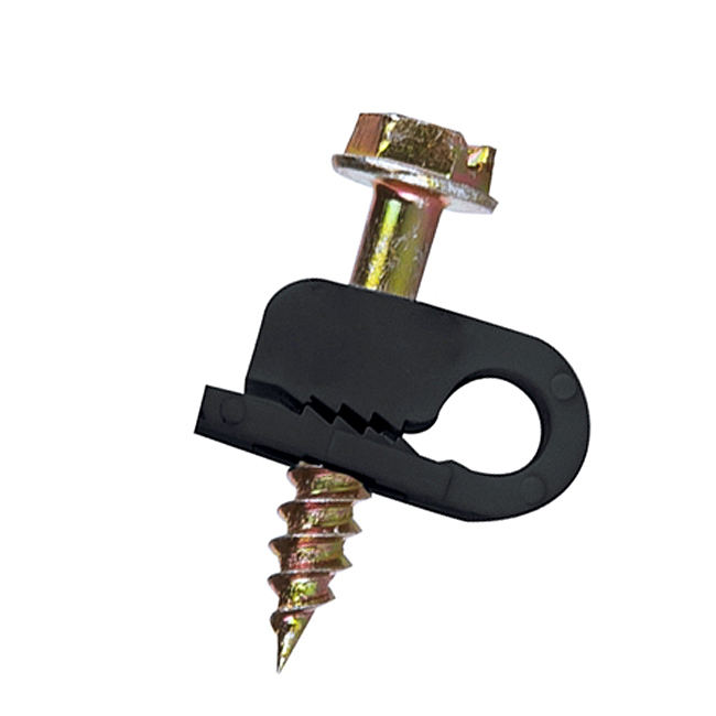 Vericom Bag of 100 Single Cat5 or Fiber Self-Tapping Black Screw Clips ...