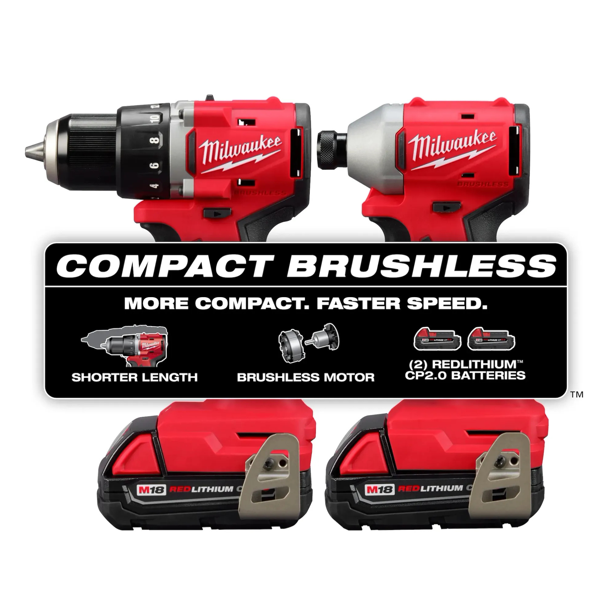 Milwaukee M18 Compact Brushless 2-Tool Combo Kit - GME Supply